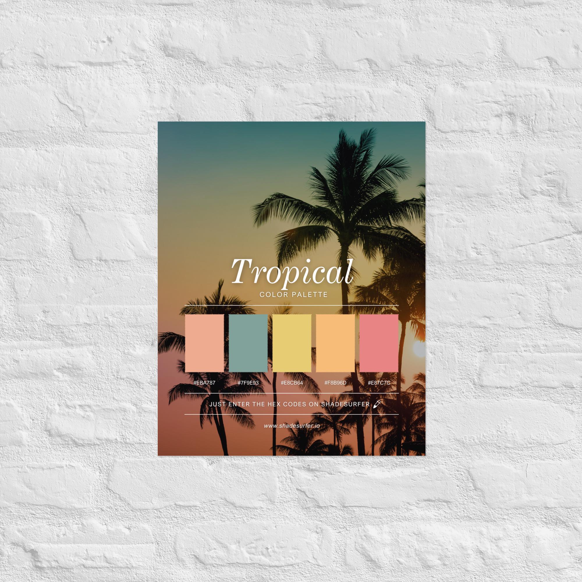 Tropical Color Palette Poster, Hex Codes Design, Colorful Art Print - Etsy
