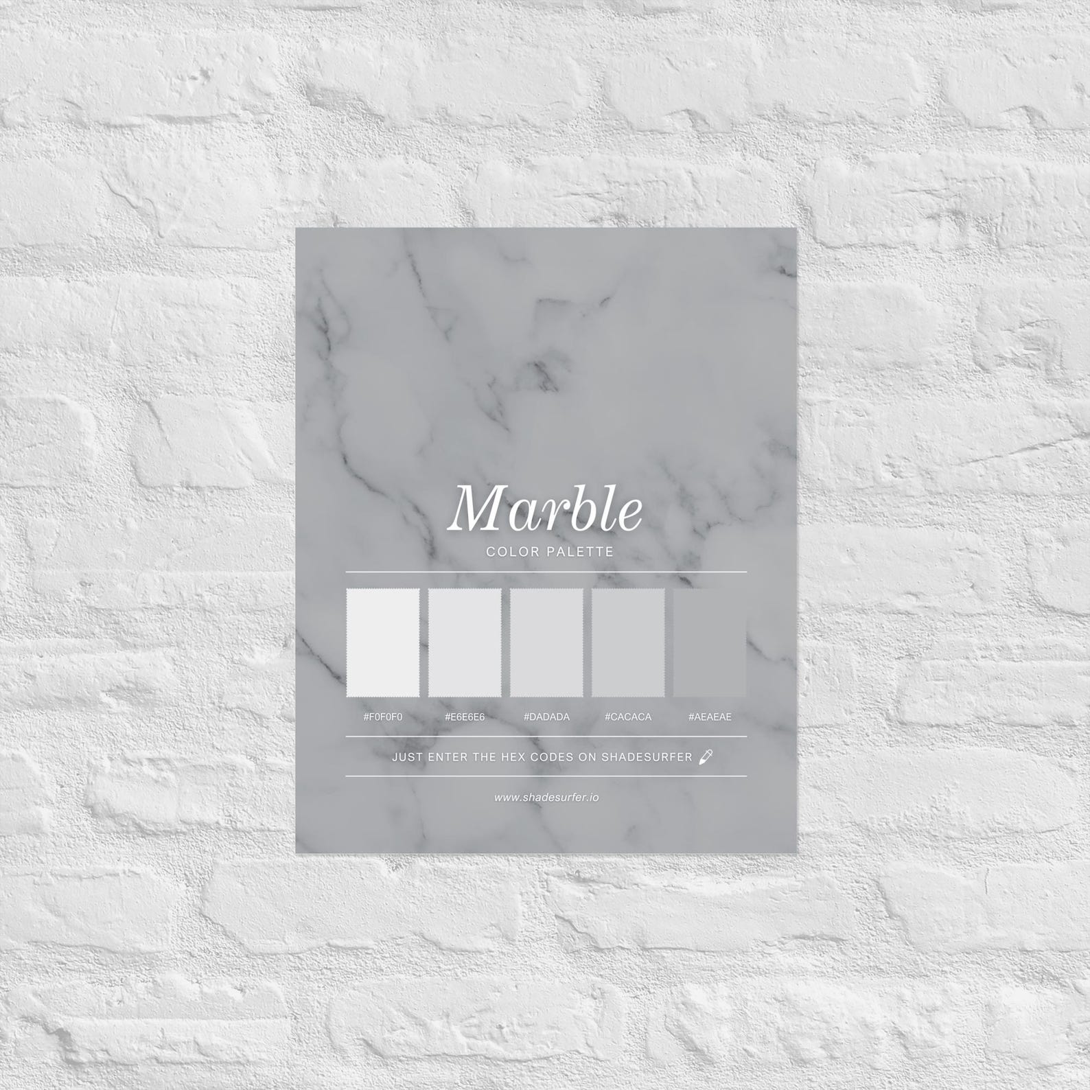 Marble Color Palette Poster, 16" X 20" Colorful Theme Print, Enhanced ...