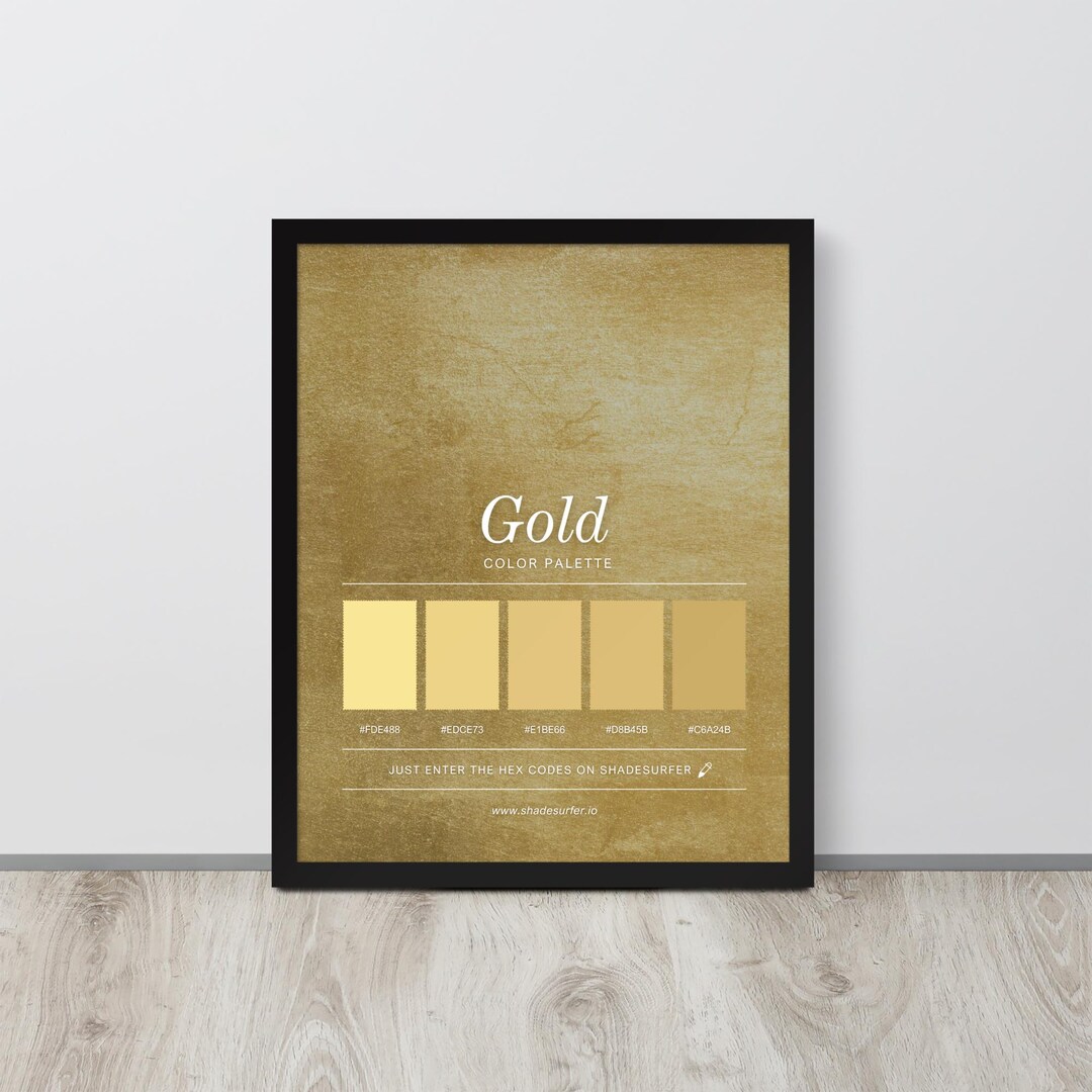 Gold Color Palette Framed Poster, 16" X 20" Colorful Theme Print ...