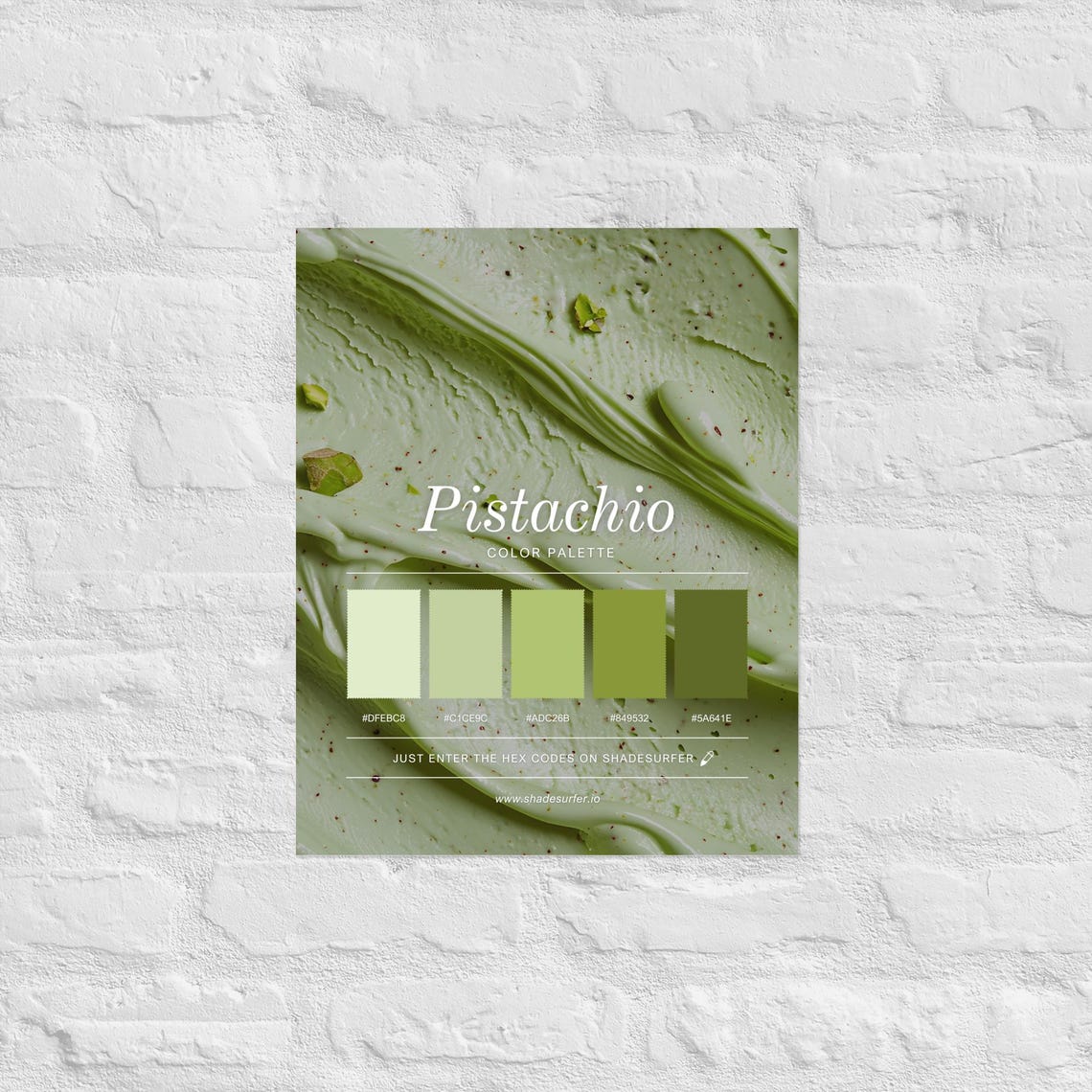 Pistachio Color Palette Poster, 16" X 20" Colorful Theme Print ...