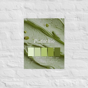 Pistachio Color Palette Poster, 16" X 20" Colorful Theme Print ...
