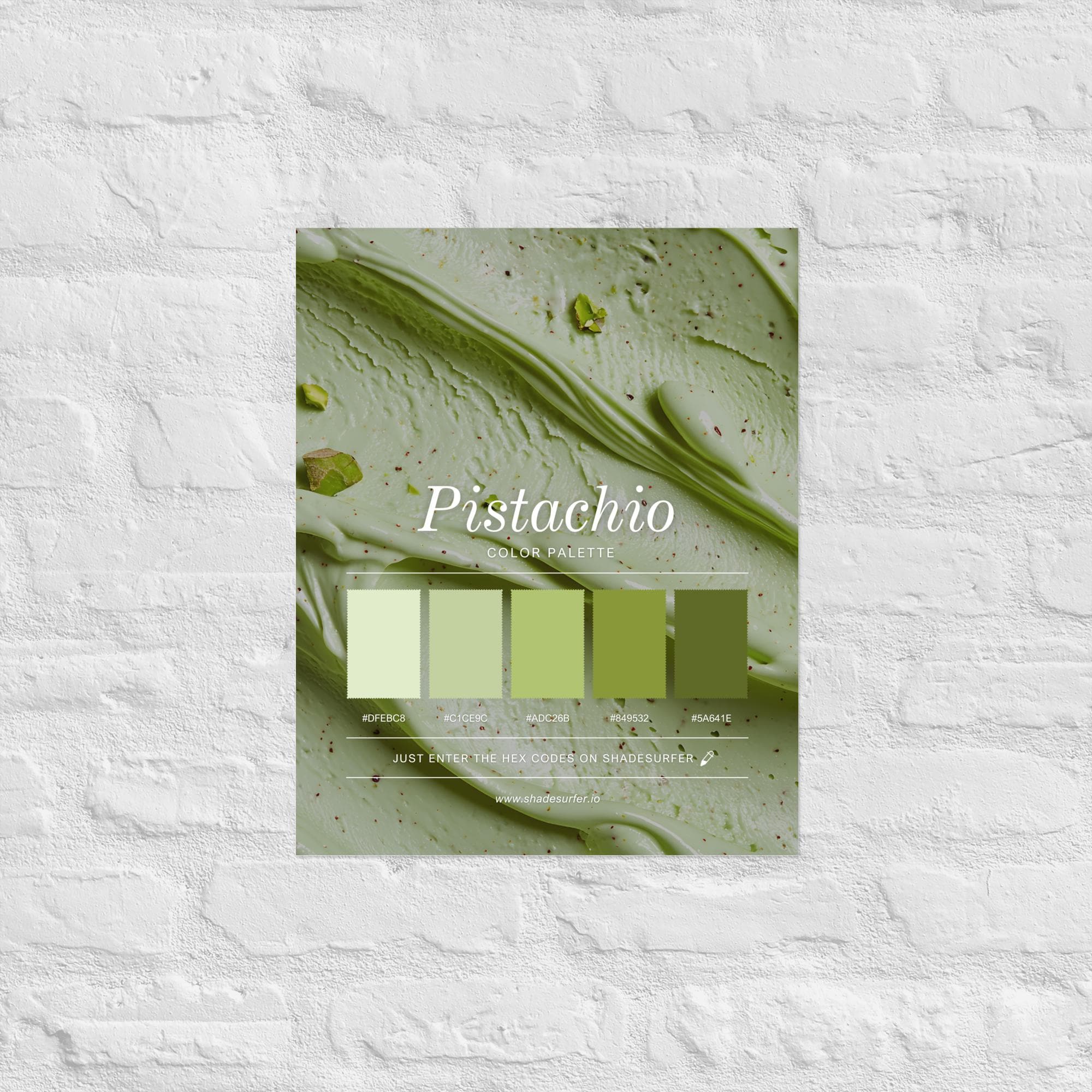 Pistachio Color Palette Poster, 16" X 20" Colorful Theme Print ...