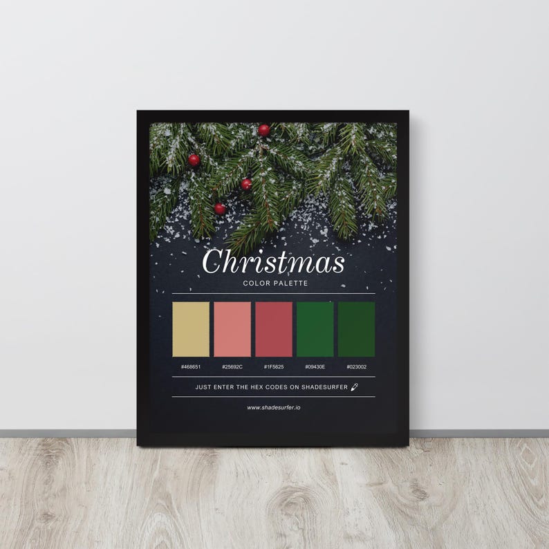Christmas Color Palette Print, Printable Wall Art, Instant Digital ...