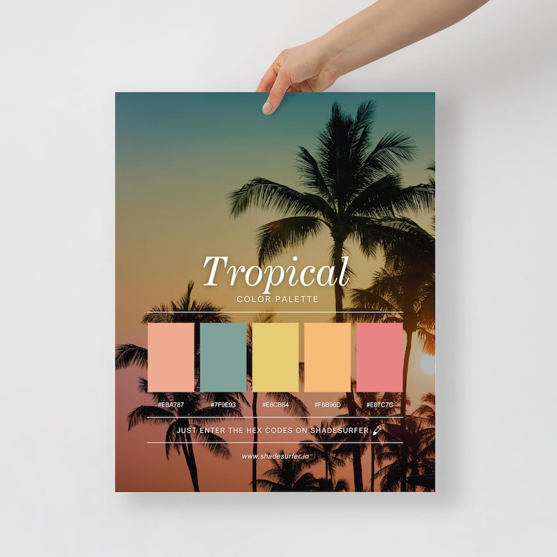 Tropical Color Palette Poster, Hex Codes Design, Colorful Art Print - Etsy
