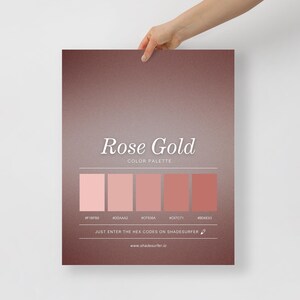 Rose Gold Color Palette Print, Printable Wall Art, Instant Digital ...