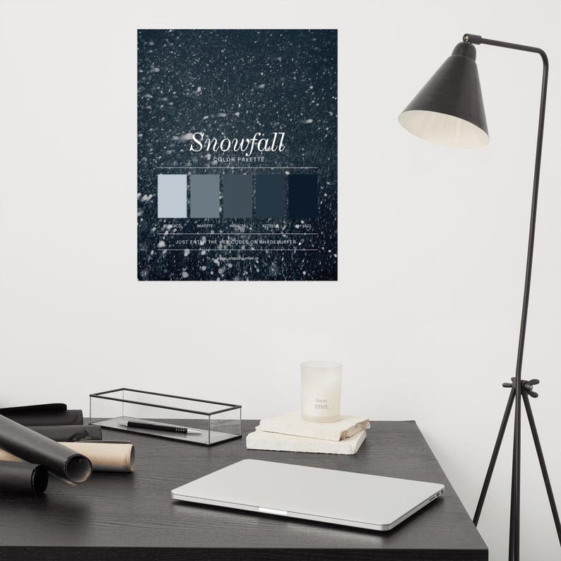 Snowfall Color Palette Poster, 16" X 20" Colorful Theme Print, Enhanced ...