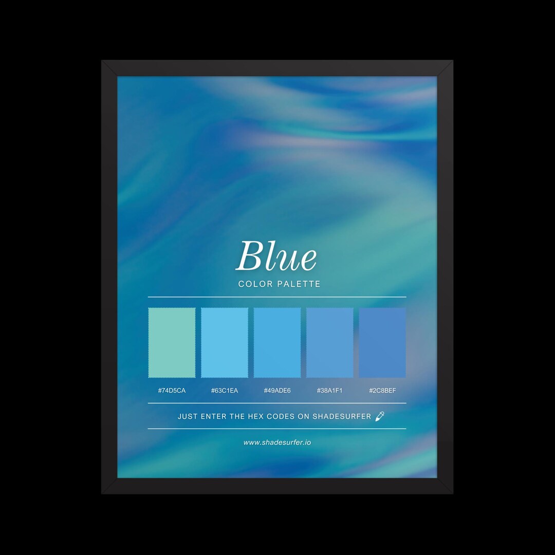 Blue Color Palette Print, Printable Wall Art, Instant Digital Download ...