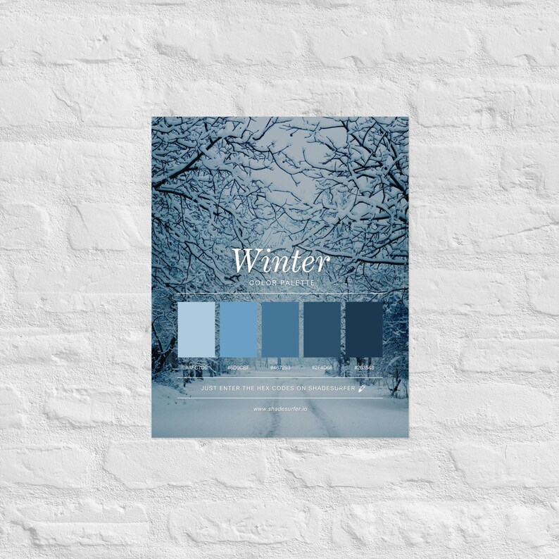 Winter Color Palette Print, Printable Wall Art, Instant Digital ...