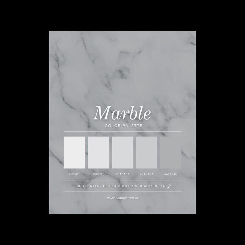 Marble Color Palette Poster, 16" X 20" Colorful Theme Print, Enhanced ...