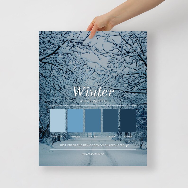 Winter Color Palette Print, Printable Wall Art, Instant Digital ...