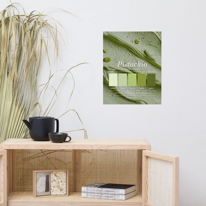Pistachio Color Palette Poster, 16" X 20" Colorful Theme Print ...