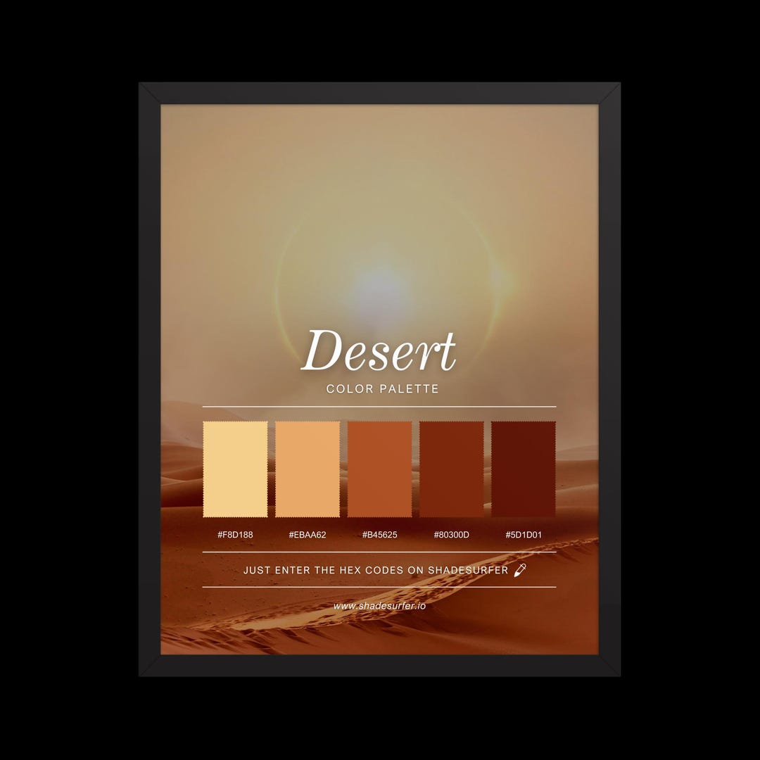 Desert Color Palette Print, Printable Wall Art, Instant Digital ...