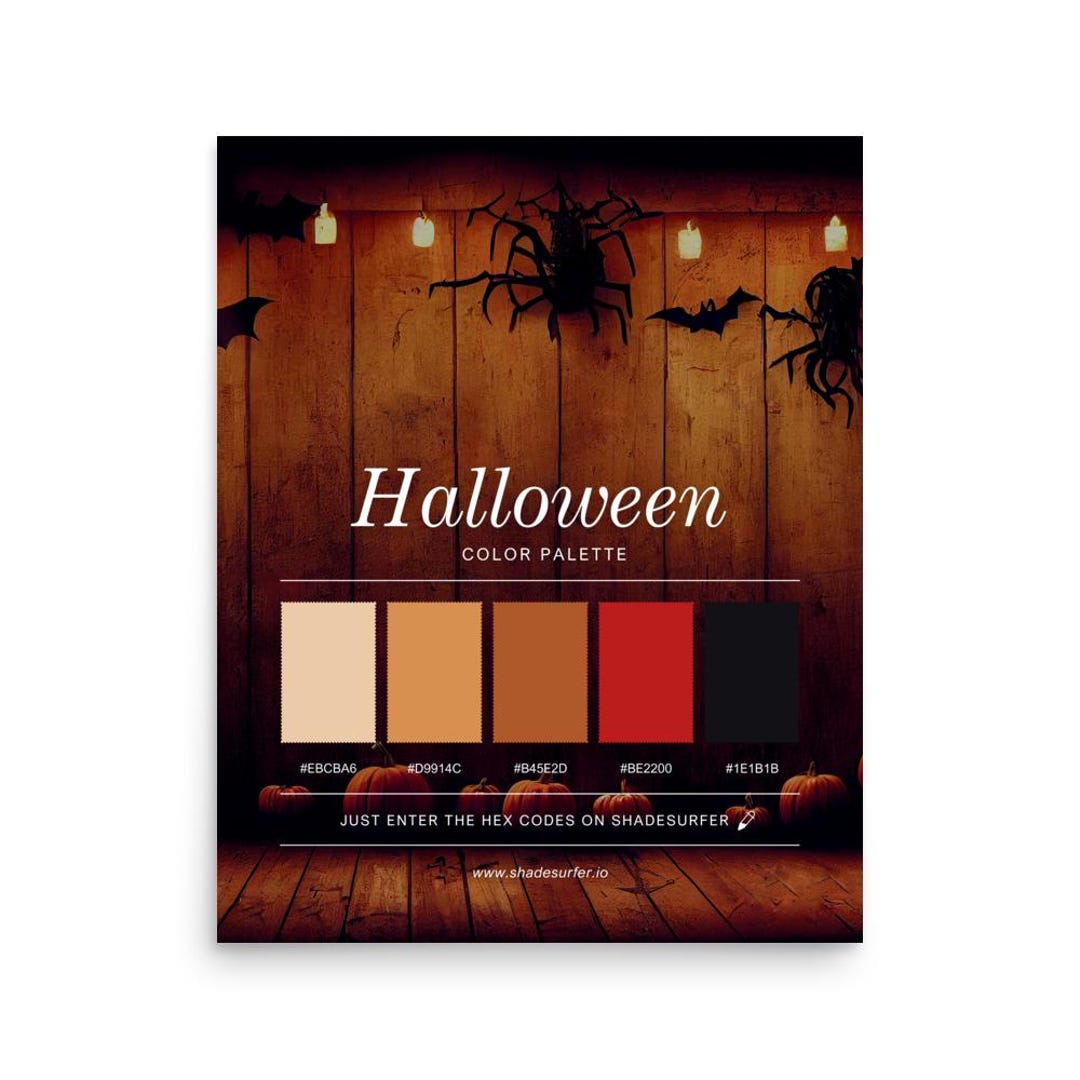 Halloween Color Palette Poster, Hex Codes Design, Spooky Season Art ...