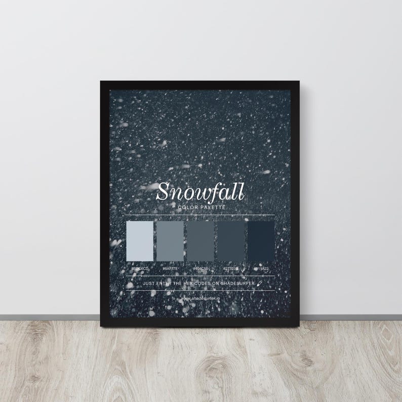 Snowfall Color Palette Print, Printable Wall Art, Instant Digital ...