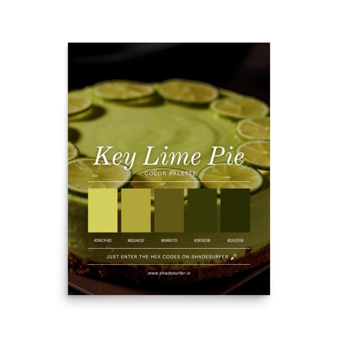 Key Lime Pie Color Palette Poster, Hex Codes Design, Green Art Print - Etsy