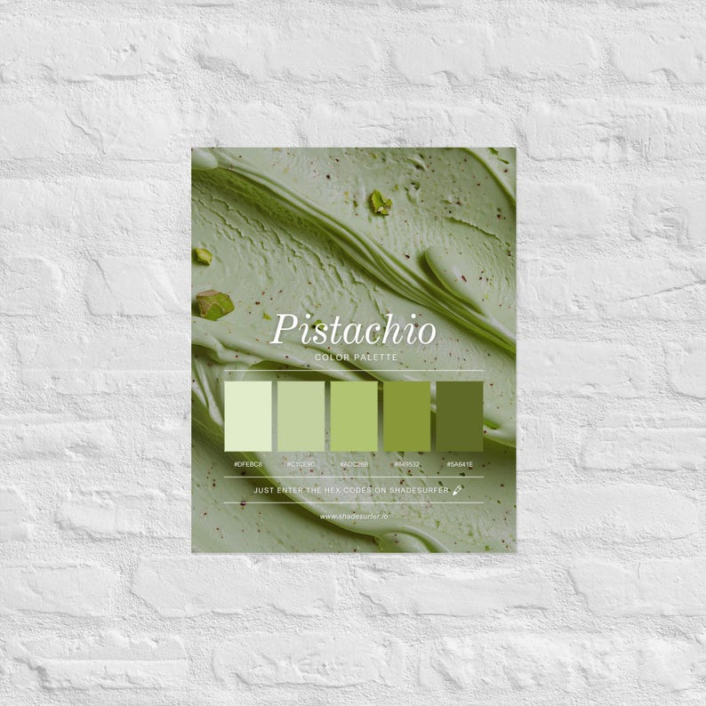 Pistachio Color Palette Print, Printable Wall Art, Instant Digital ...
