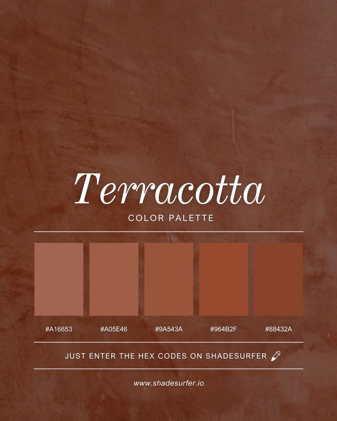 Terracotta Color Palette Print, Printable Wall Art, Instant Digital ...