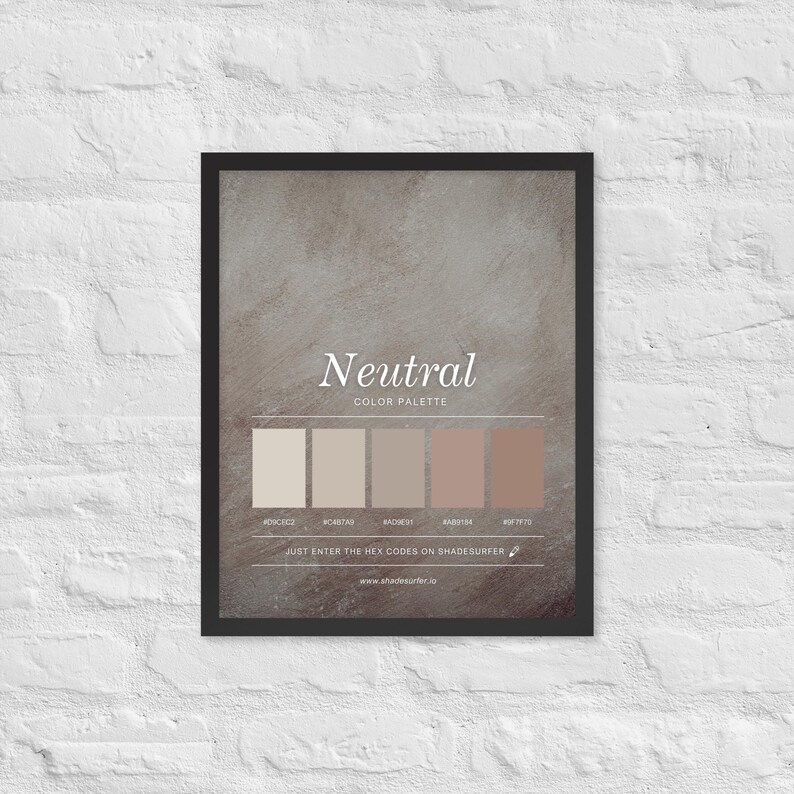 Neutral Color Palette Print, Printable Wall Art, Instant Digital ...