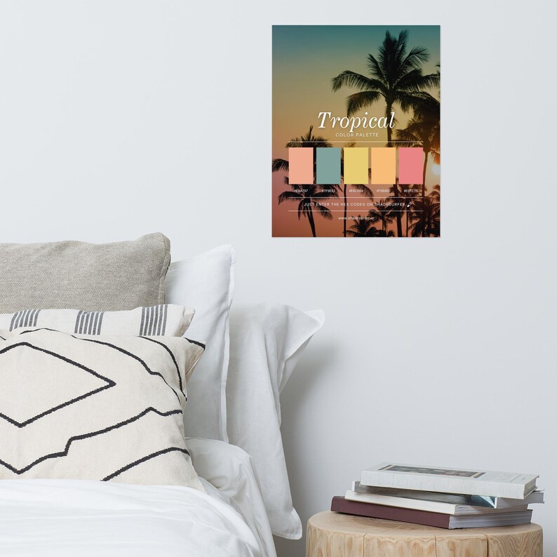 Tropical Color Palette Poster, Hex Codes Design, Colorful Art Print - Etsy