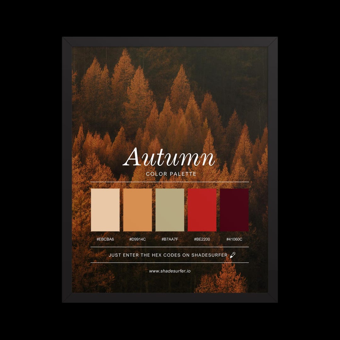 Autumn Color Palette Print, Printable Wall Art, Instant Digital ...