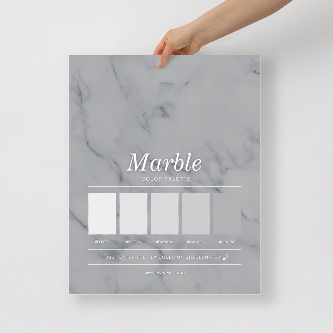 Marble Color Palette Poster, 16" X 20" Colorful Theme Print, Enhanced ...
