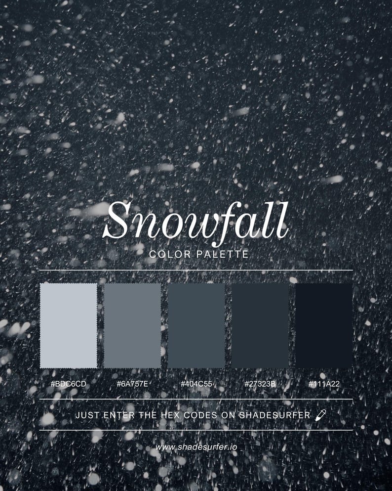 Snowfall Color Palette Print, Printable Wall Art, Instant Digital ...