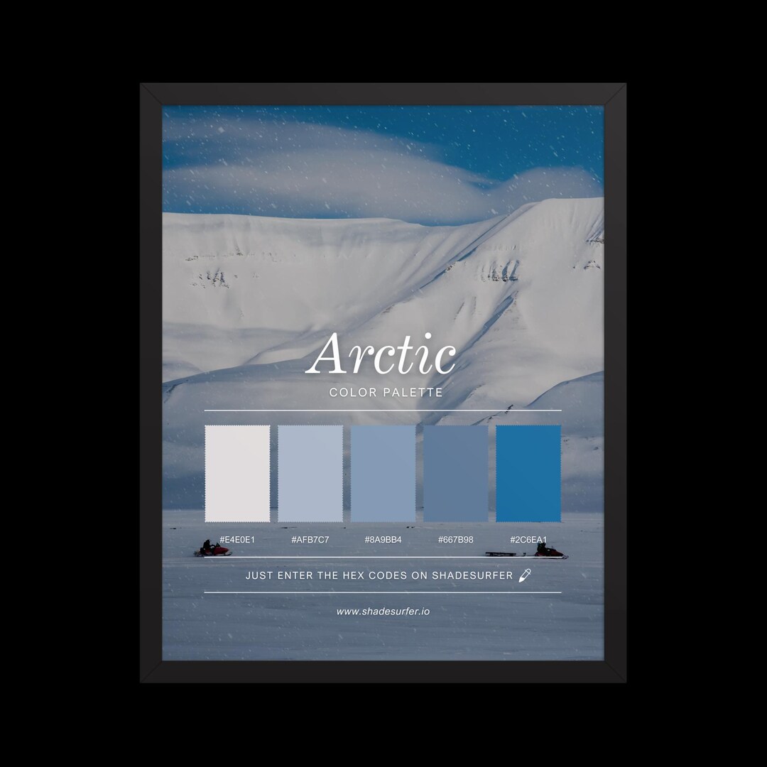 Arctic Color Palette Print, Printable Wall Art, Instant Digital ...