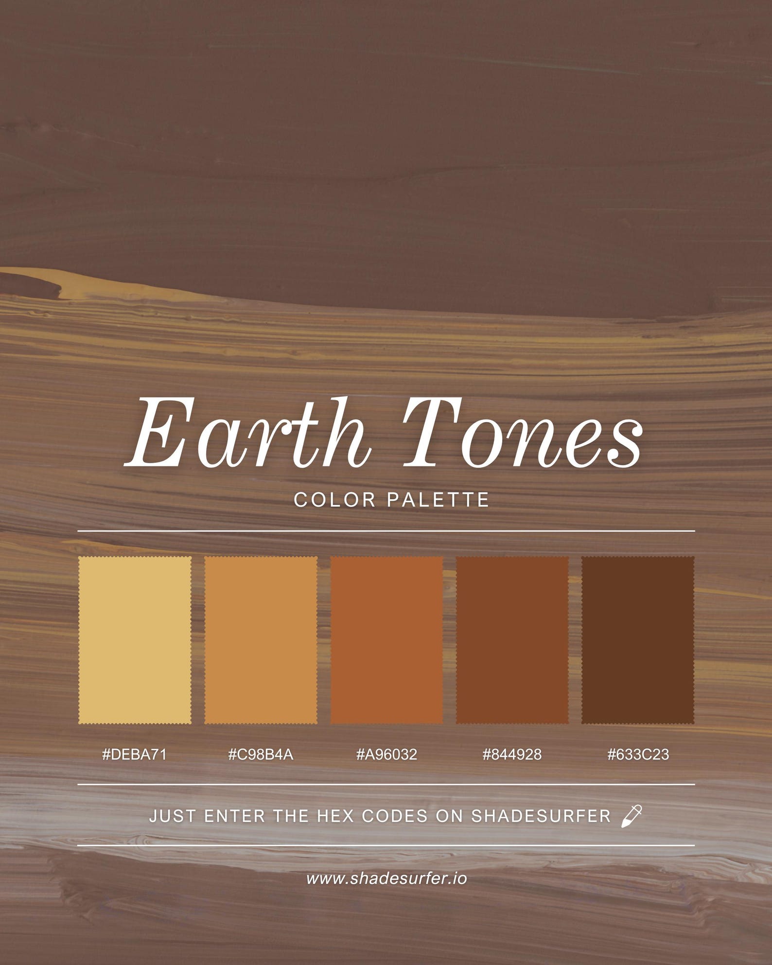 Earth Tones Color Palette Print, Printable Wall Art, Instant Digital ...