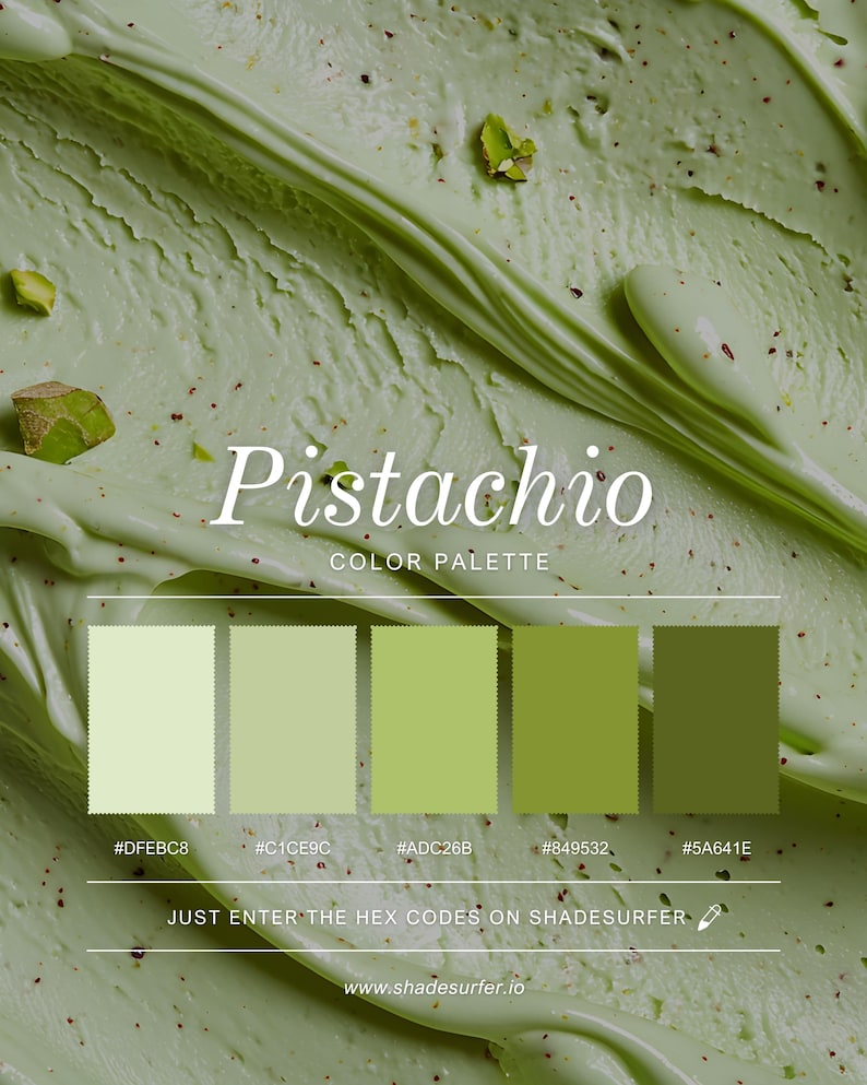 Pistachio Color Palette Poster, 16" X 20" Colorful Theme Print ...