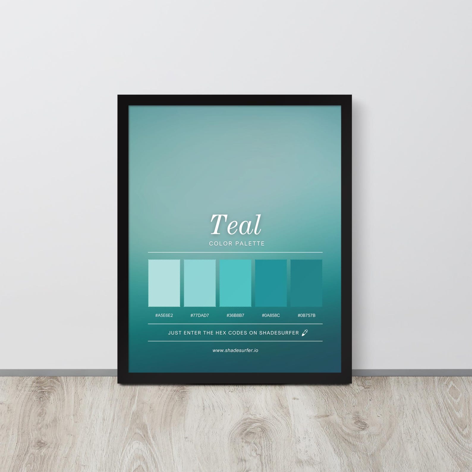 Teal Color Palette Print, Printable Wall Art, Instant Digital Download ...