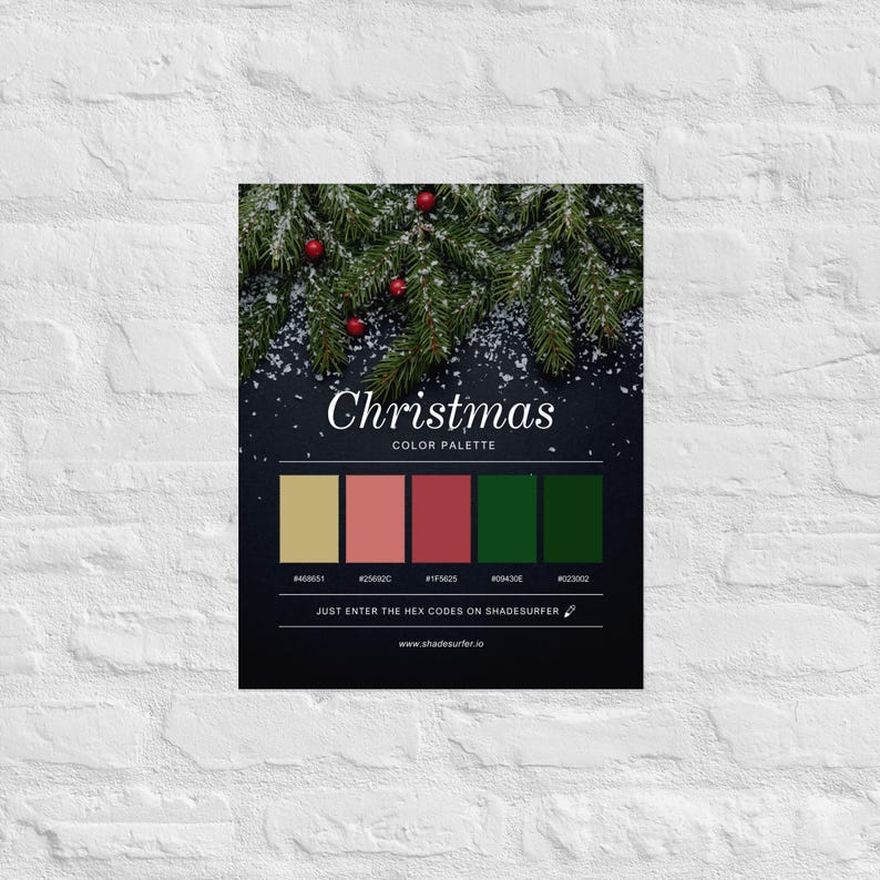 Christmas Color Palette Print, Printable Wall Art, Instant Digital ...