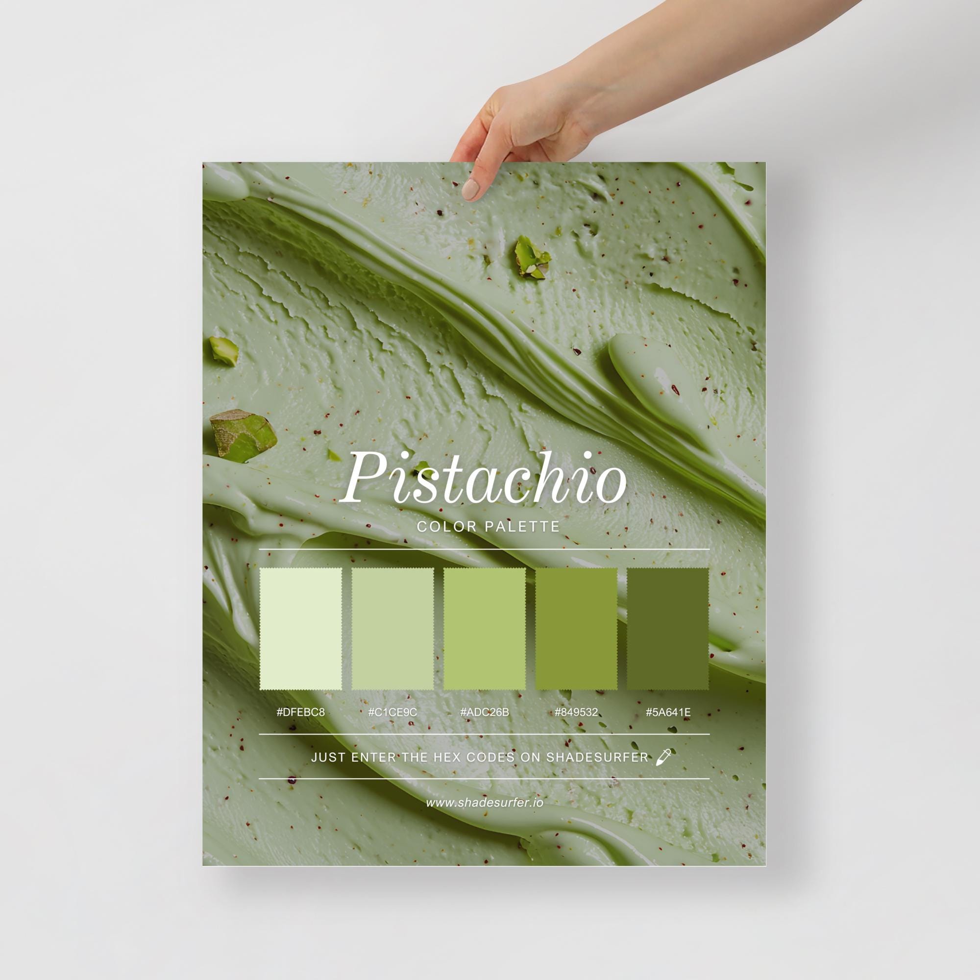 Pistachio Color Palette Poster, 16" X 20" Colorful Theme Print ...