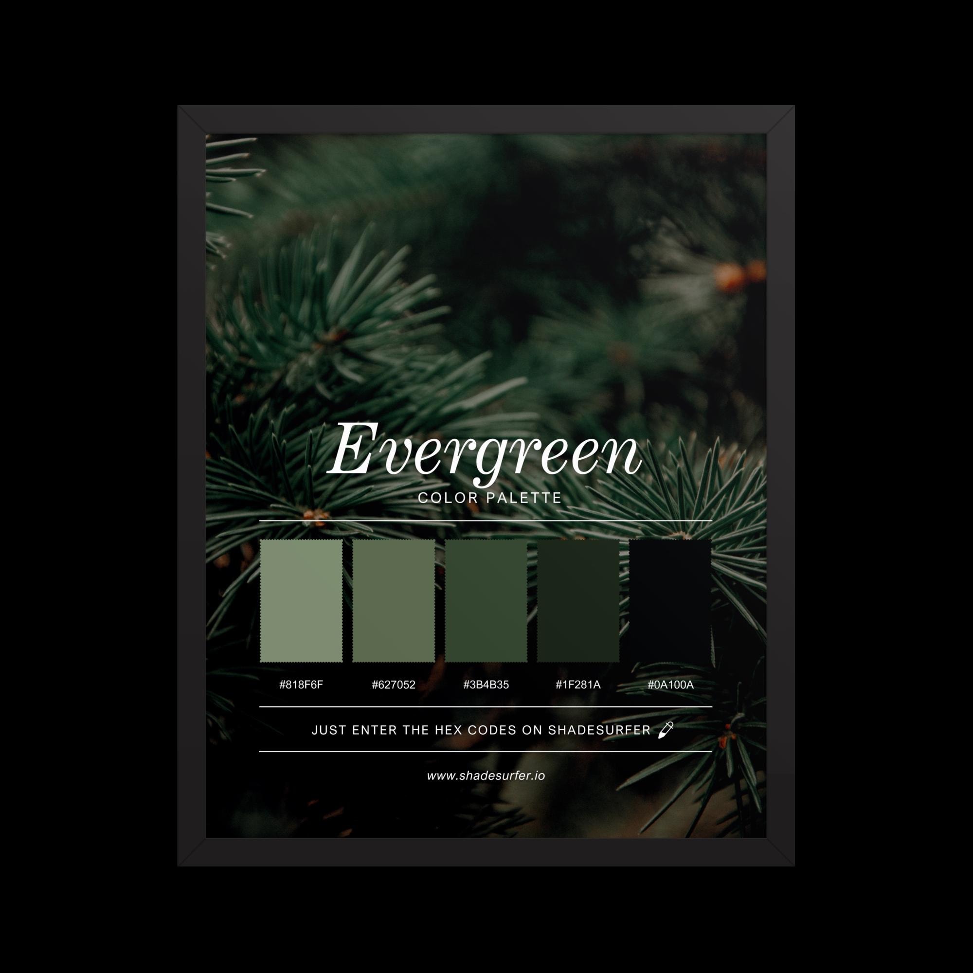 Evergreen Color Palette Print, Printable Wall Art, Instant Digital ...