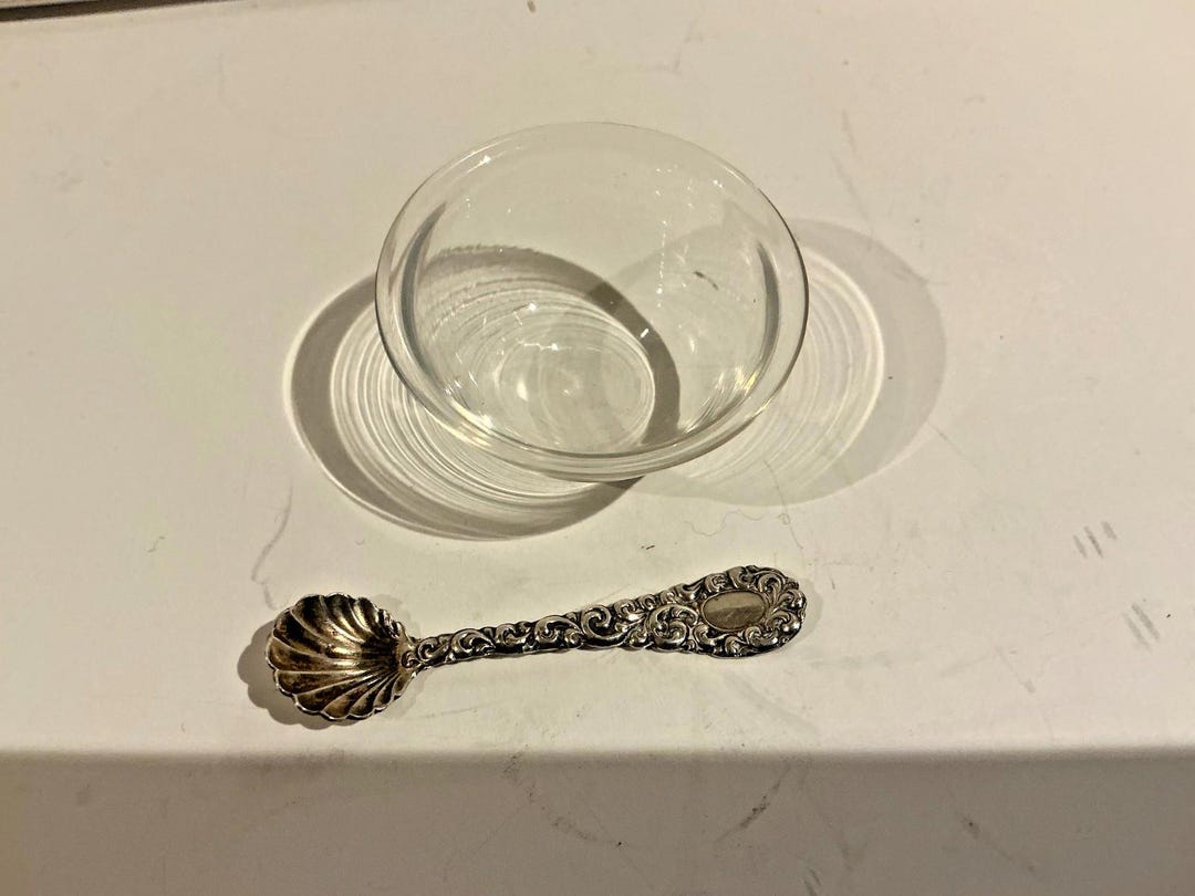 Miniature Plastic Salt Cellar With Sterling Spoon Dollhouse Size - Etsy
