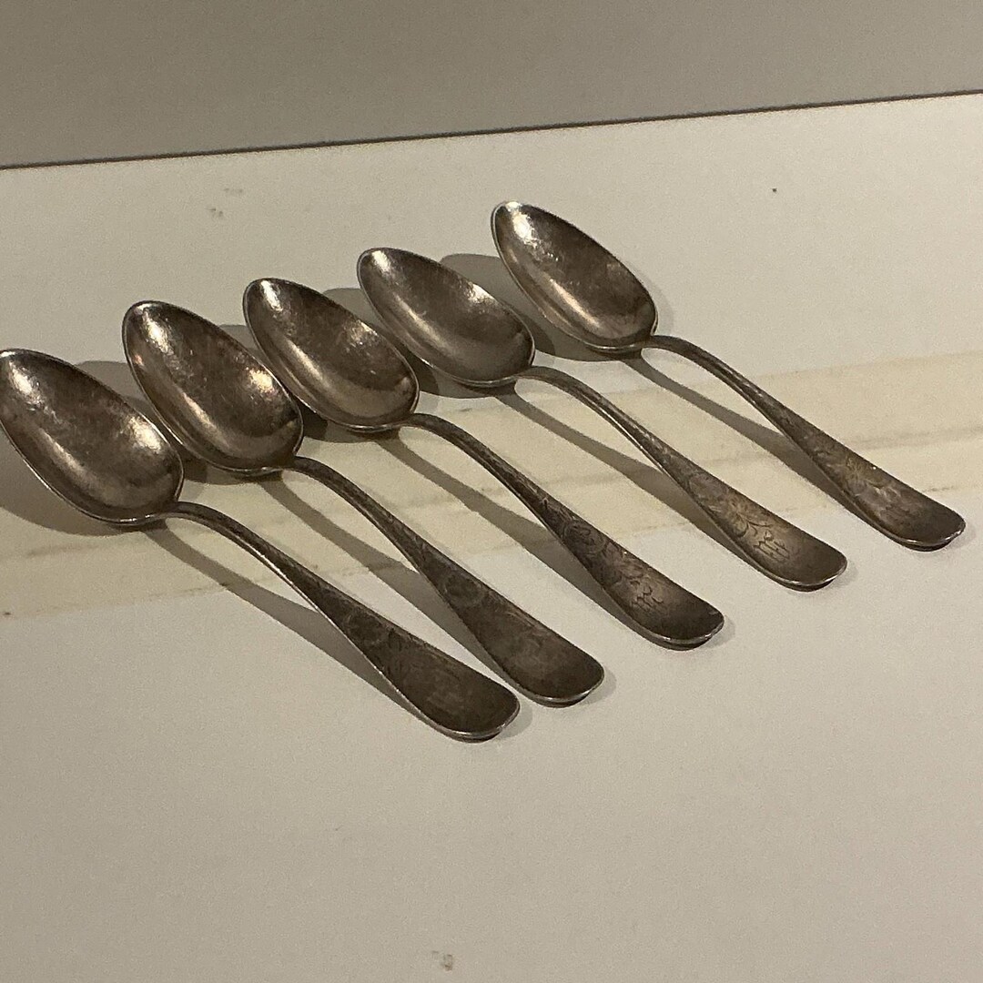 5 Antique Shourds and Storey Silver Plated Spoons - Etsy