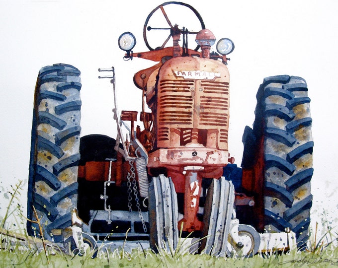 Print of Farmall Tractor From Original Watercolor - Etsy