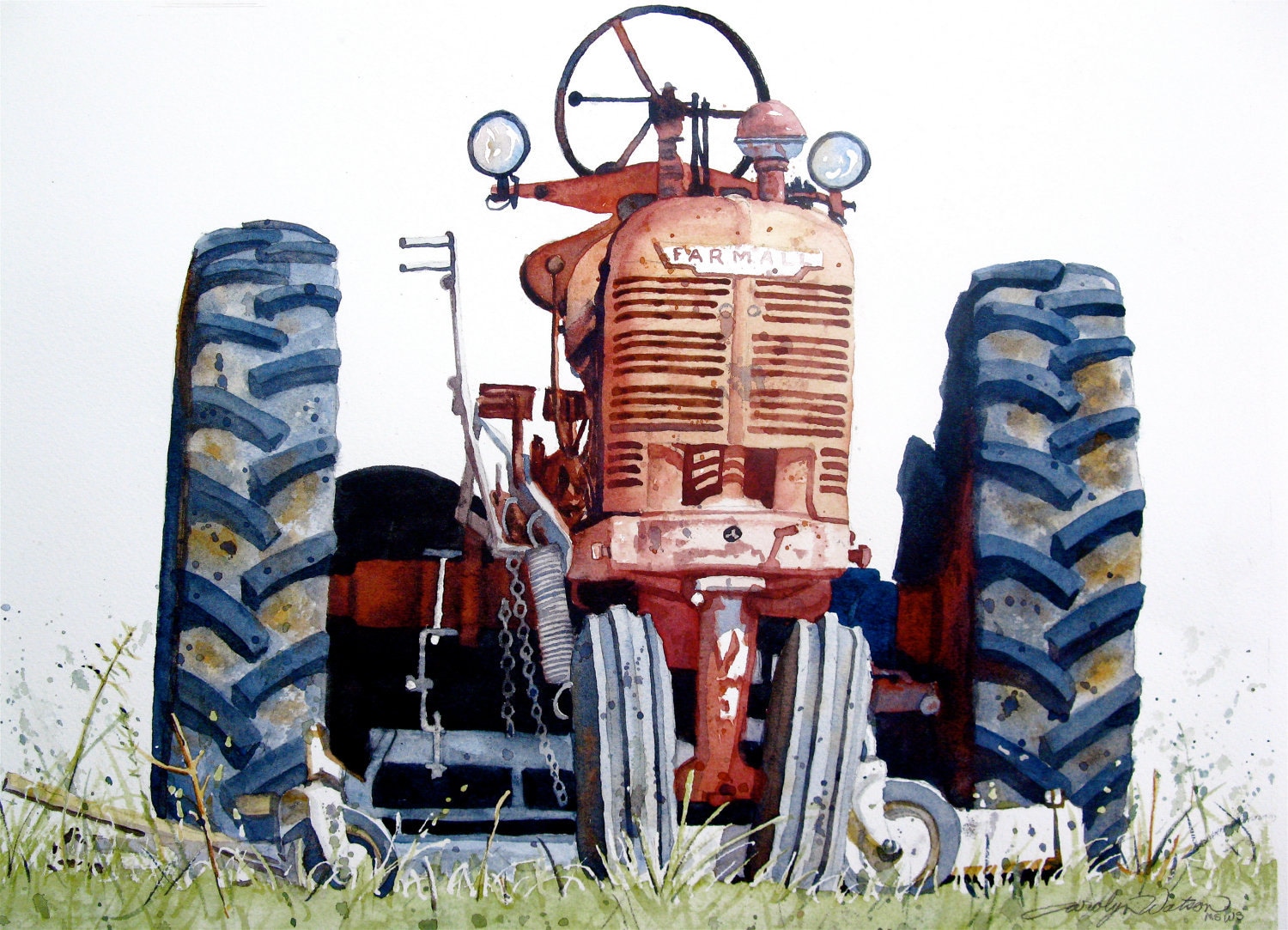 Print of Farmall Tractor From Original Watercolor - Etsy