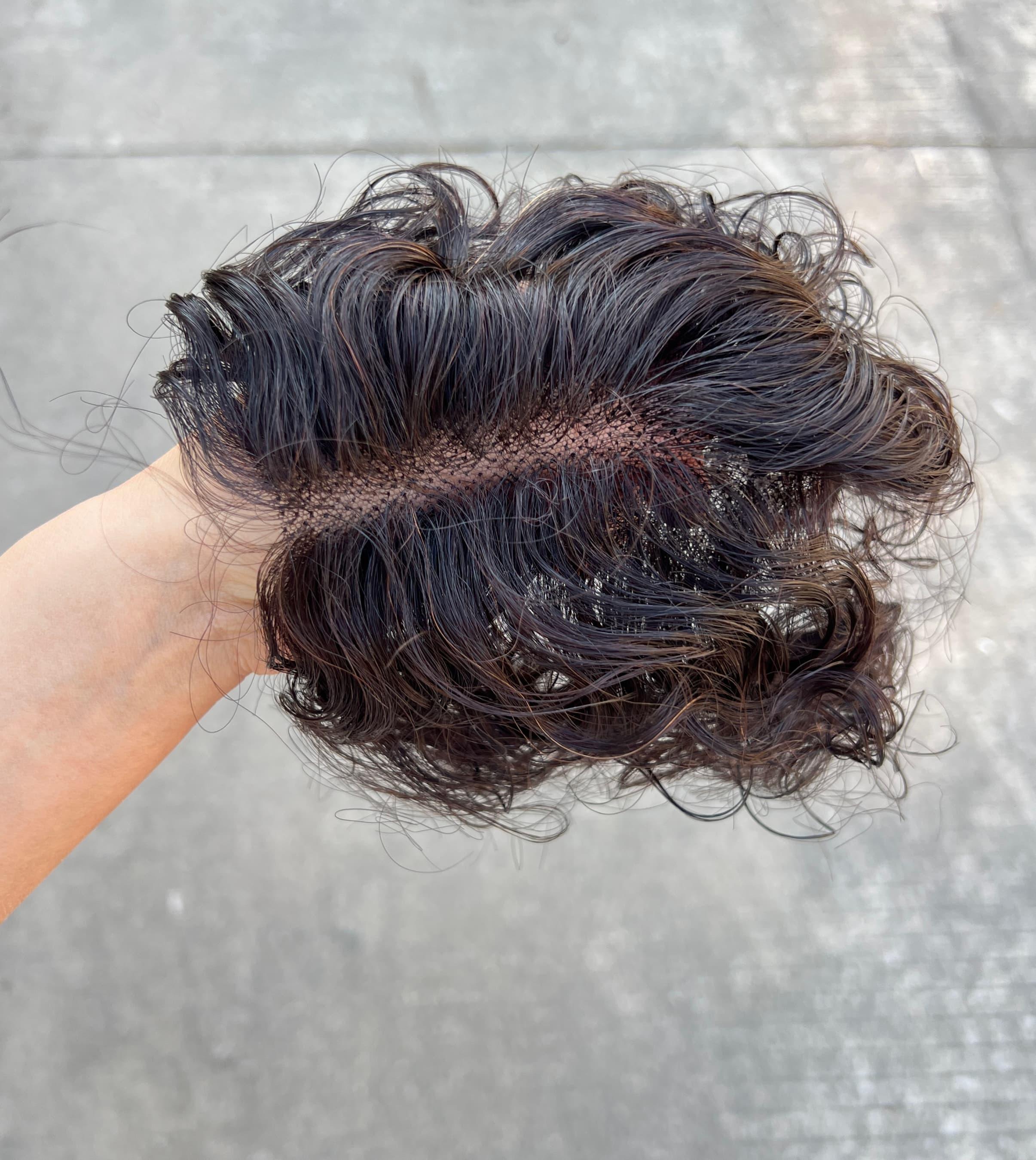 Swiss Lace Human Hair Topper U Shape 6x11 Cm Root Volume for Natural ...