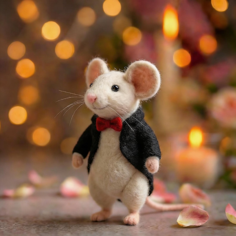 Felted Mouse Wedding Couple, Wool Miniature, Valentine's Gift - Etsy