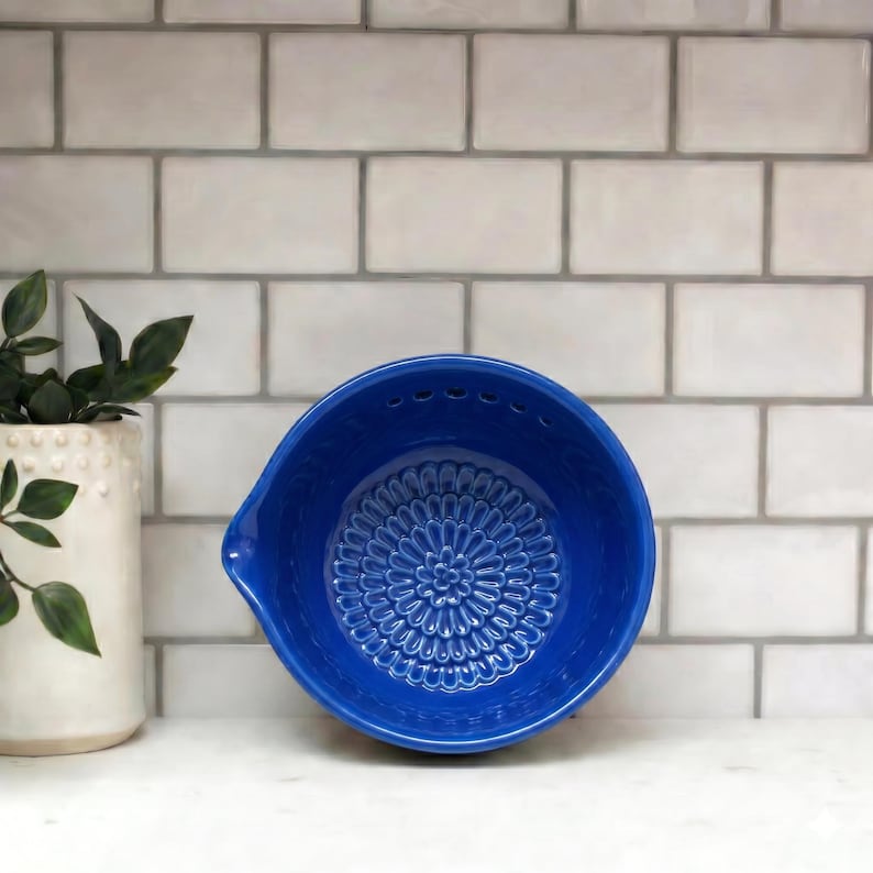 Handmade Ceramic 3-in-1 Grater Bowl | Herb Stripper, Dipping Dish - Etsy