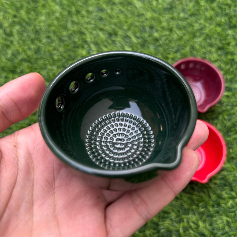 Handmade Ceramic Garlic Grater Bowl | Ginger Mincer, Herb Stripper ...