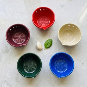 Handmade Ceramic Garlic Grater Bowl | Ginger Mincer, Herb Stripper ...