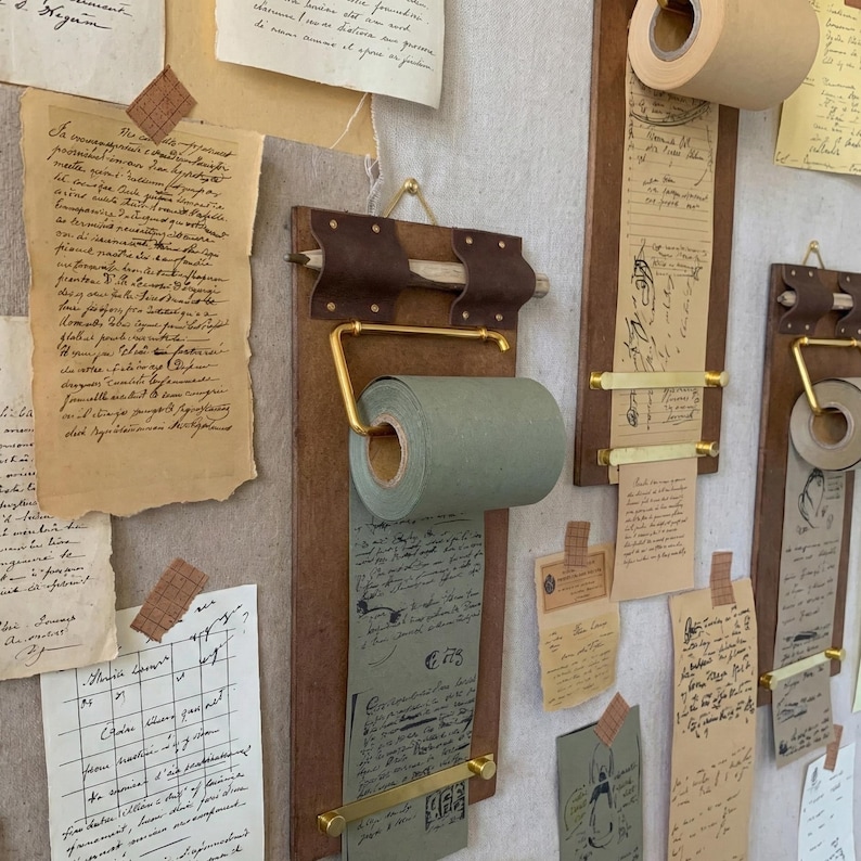 Magnetic Kraft Paper Roller | Rustic Fridge Notepad, Wall Mount - Etsy