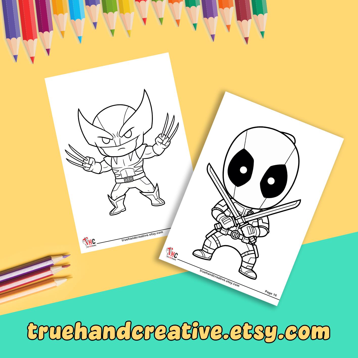 Superhero Coloring Pages for Kids – 20 Printable Action Scenes (PDF ...