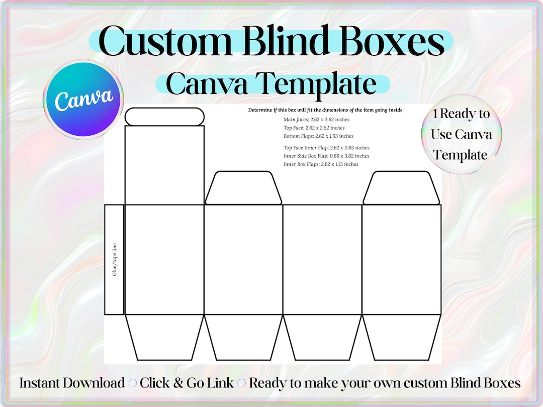 Custom Blind Box Canva Template, Editable Packaging Dieline, DIY Blind ...