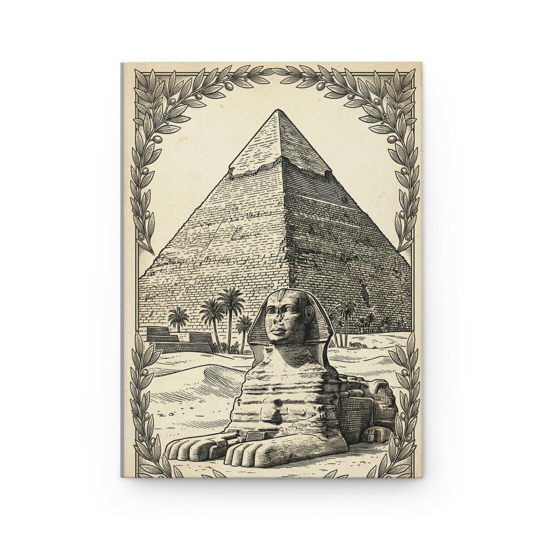 Vintage Egyptian Sphinx and Pyramid Hardcover Journal | Matte - Etsy