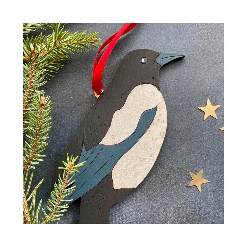 Magpie Ornament - Etsy
