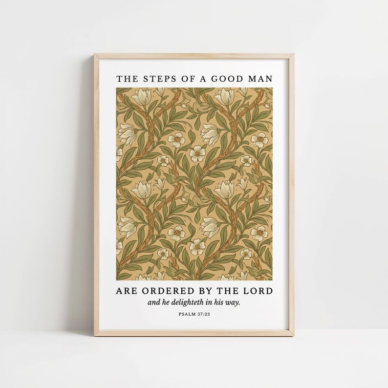 Psalm 37:23 Rustic Printable Scripture Art - Digital Neutral Farmhouse ...