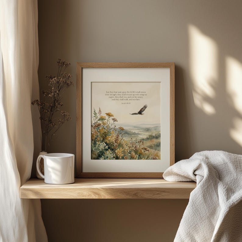 Isaiah 40:31 Soaring Eagle Printable Wall Art - Inspirational Faith ...