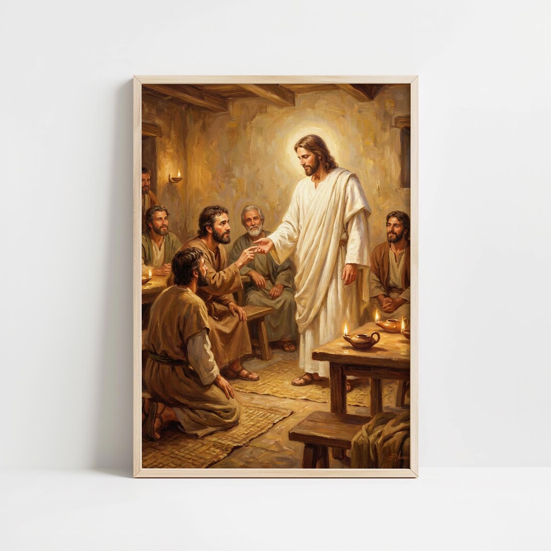 Religious Printable Wall Art - Jesus With Disciples, Doubting Thomas ...